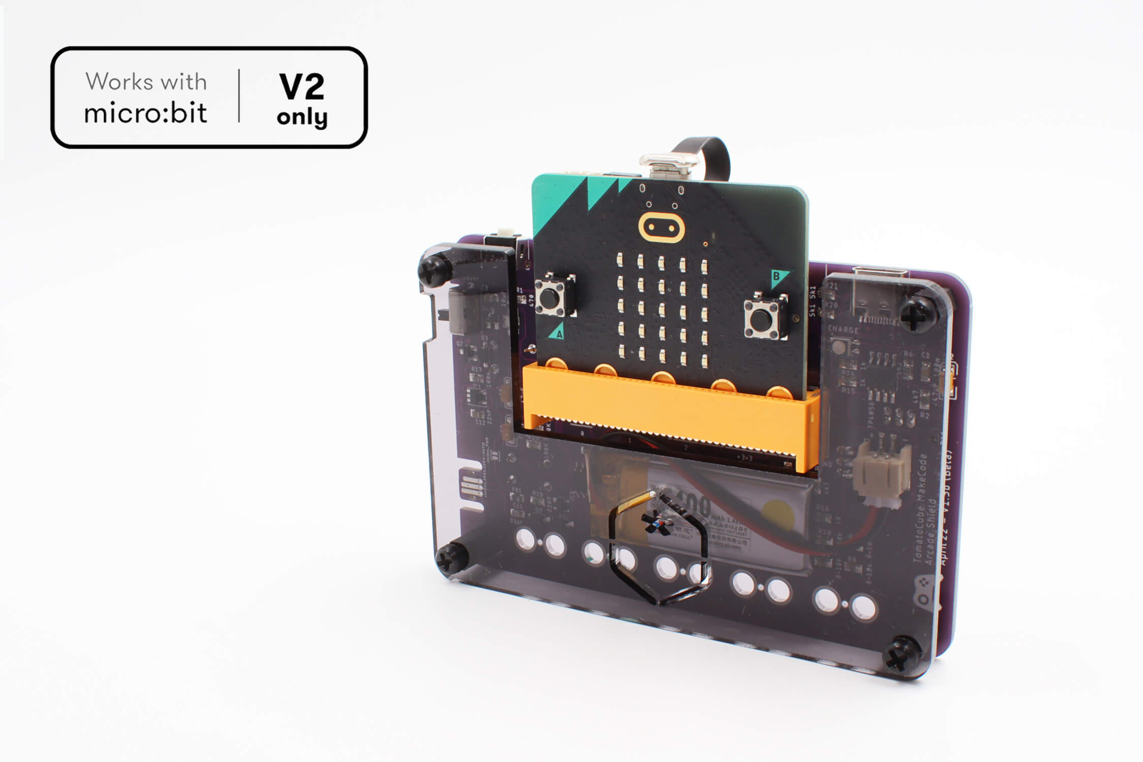 micro:bit V2 MakeCode Arcade Shield ready with Battery and 1.8" TFT Color Screen